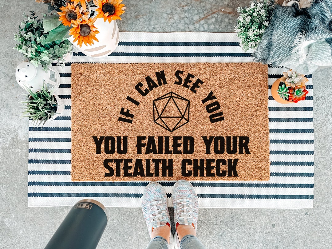 Funny DND Stealth Check Doormat, D&D Welcome Mat, D20 Door Mat, Gift ...