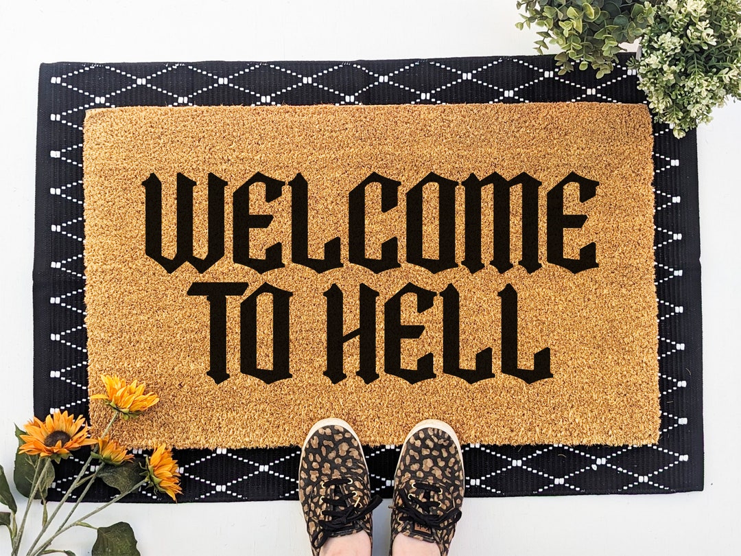 Welcome to Hell Doormat, Gothic Decor, Funny Welcome Mat, Satanic ...
