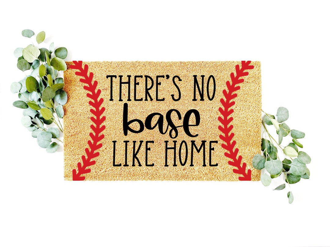 There's No Base Like Home Baseball Doormat Baseball Home - Etsy