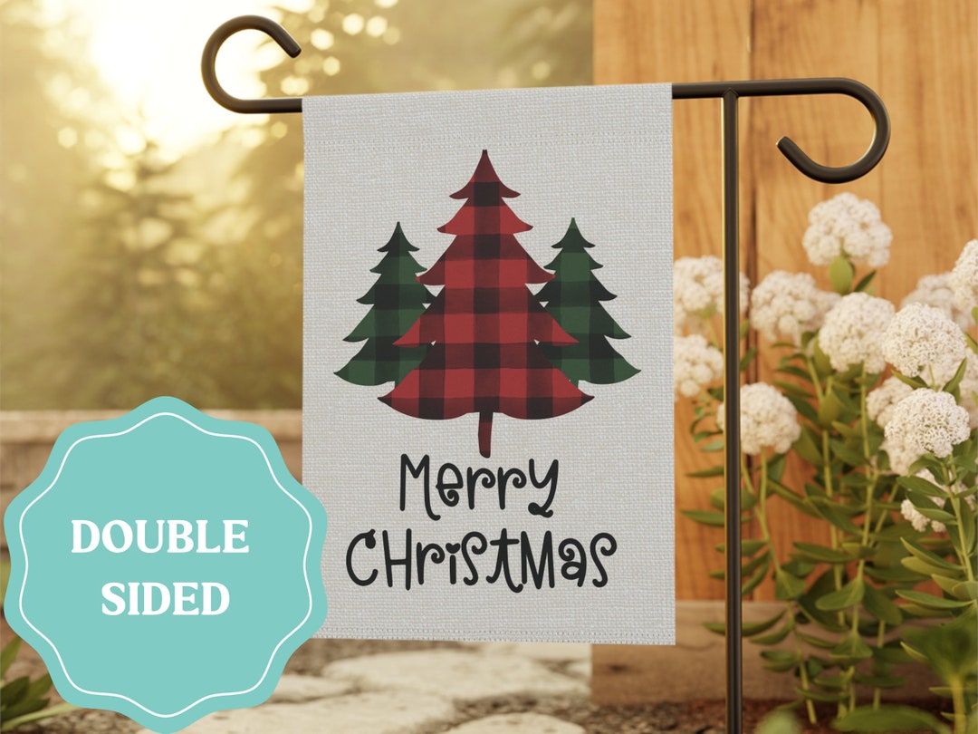 Merry Christmas Garden Flag, Outdoor Holiday Yard Flag, Christmas Decor ...