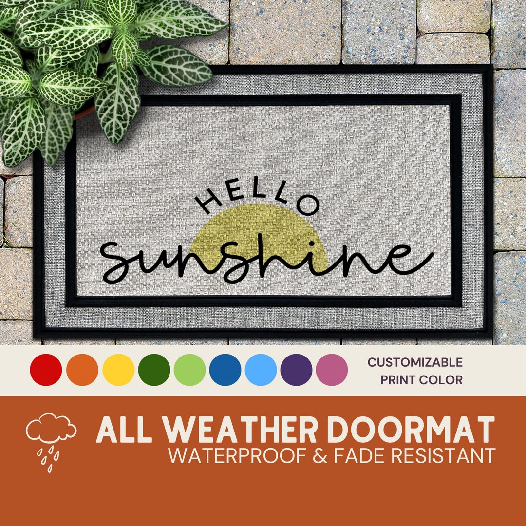 Hello Sunshine All Weather Doormat, Cute Summer Welcome Mat ...