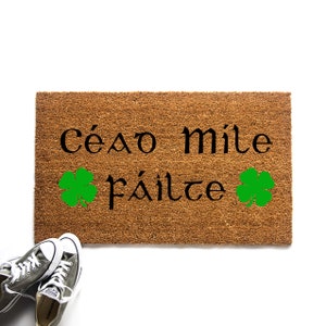 Irish Welcome Doormat Céad Míle Fáilte Welcome Mat A Hundred - Etsy