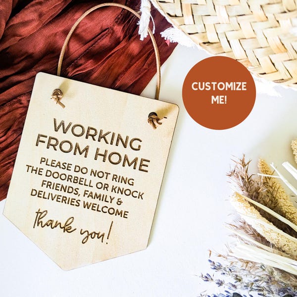 Work From Home Sign - Etsy