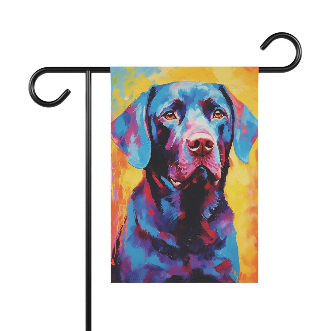 Black Labrador Yard Flag, Double Sided Garden Flag, Garden Decoration ...
