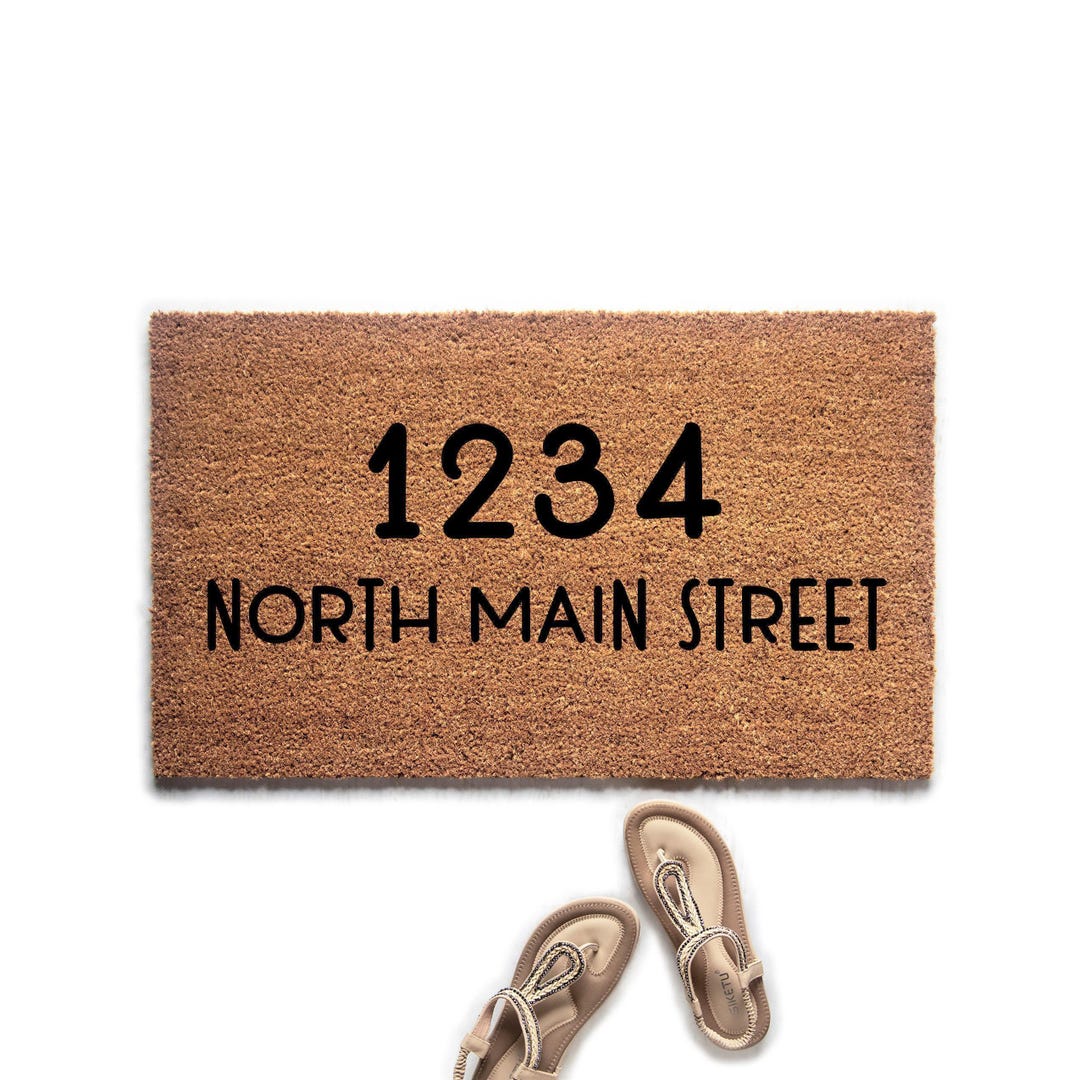 Custom Street Address Doormat, Address Welcome Mat, Housewarming Gift ...