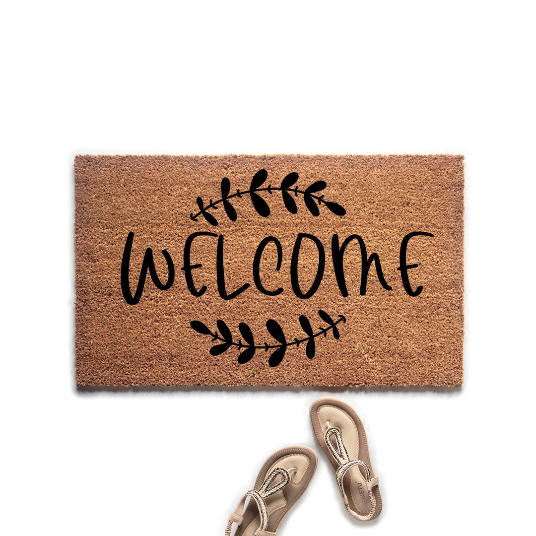 Welcome Laurel Doormat, Modern Farmhouse Welcome Mat, Housewarming Gift ...