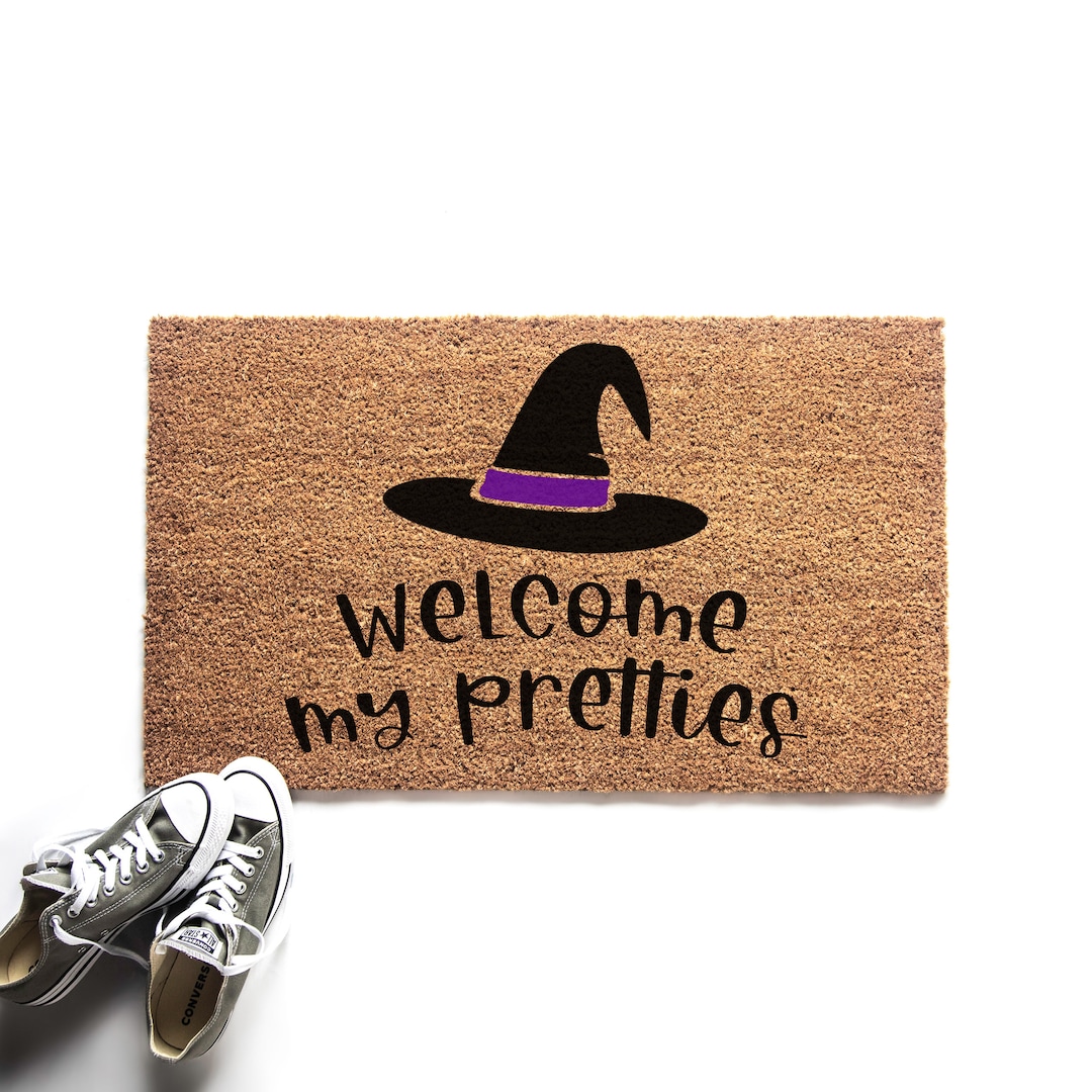 Welcome My Pretties Halloween Witch Doormat, Halloween Welcome Mat ...