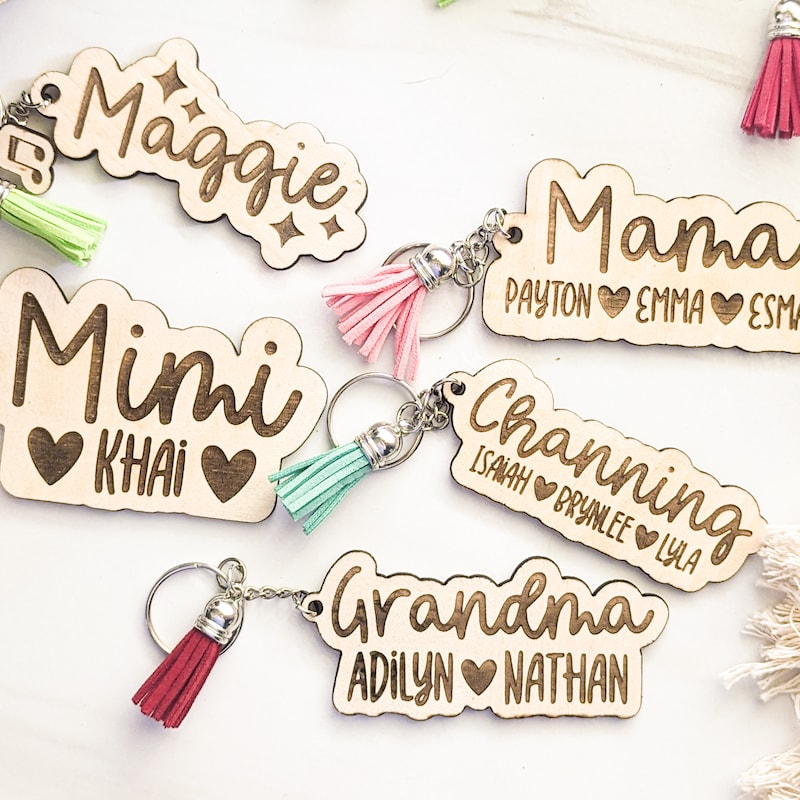 Wooden Keychain - Etsy