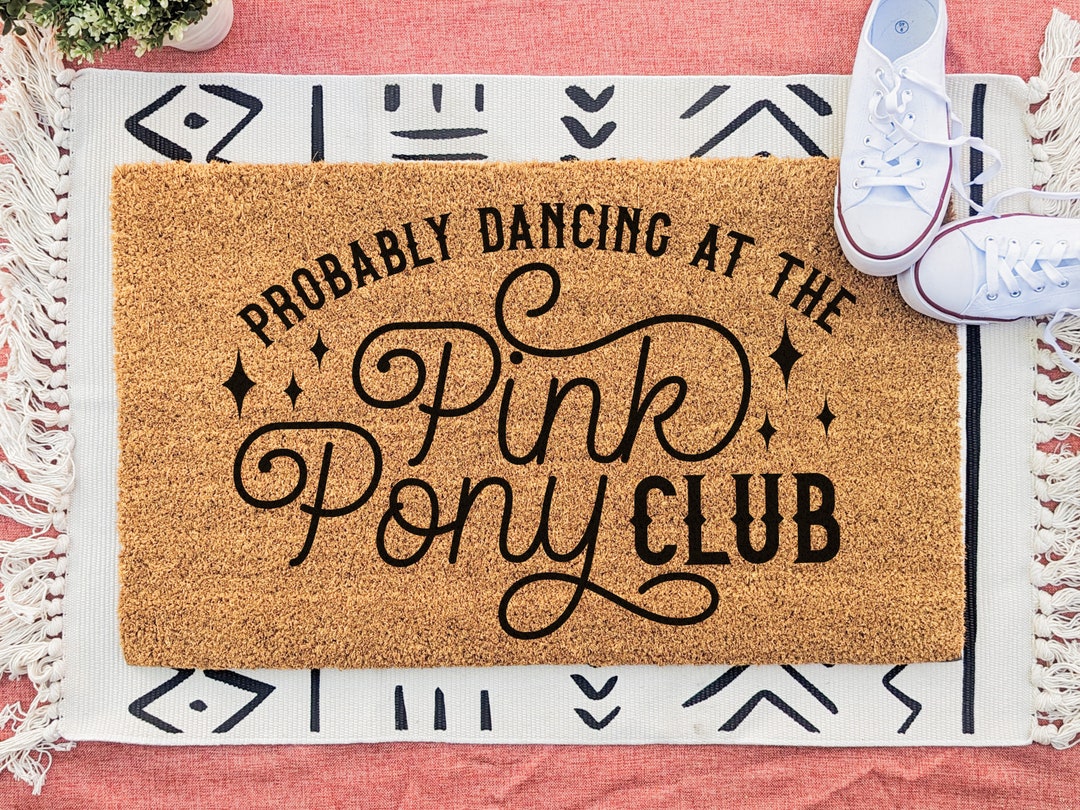 Pink Pony Club Door Mat, Cute Retro Western Outdoor Welcome Mat, Front ...