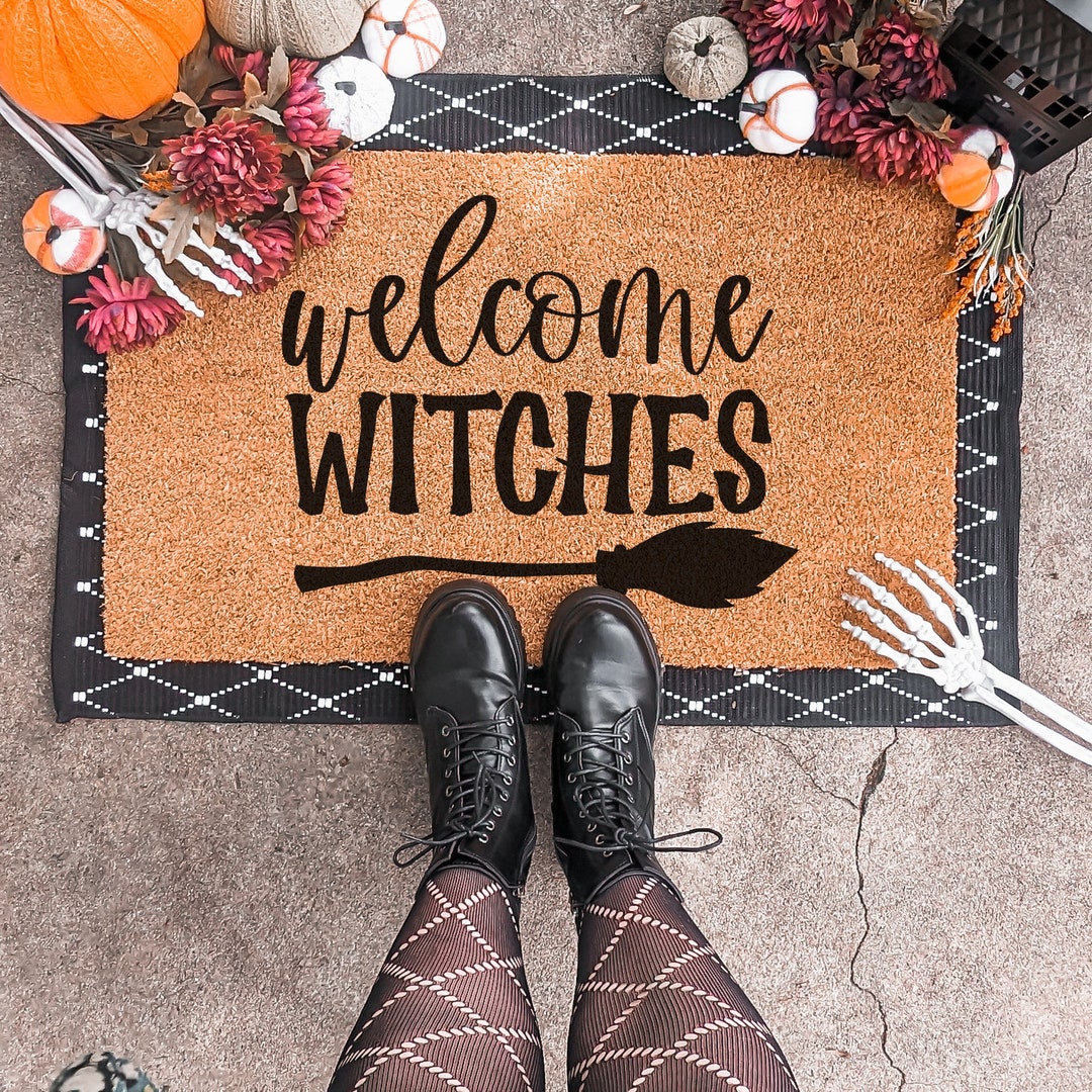 Welcome Witches Halloween Doormat, Halloween Welcome Mat, Seasonal ...