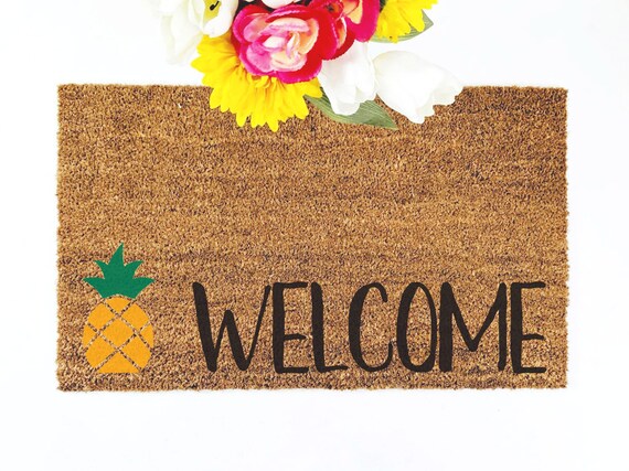 Pineapple Doormat Welcome Mat Pineapple Decor | Etsy