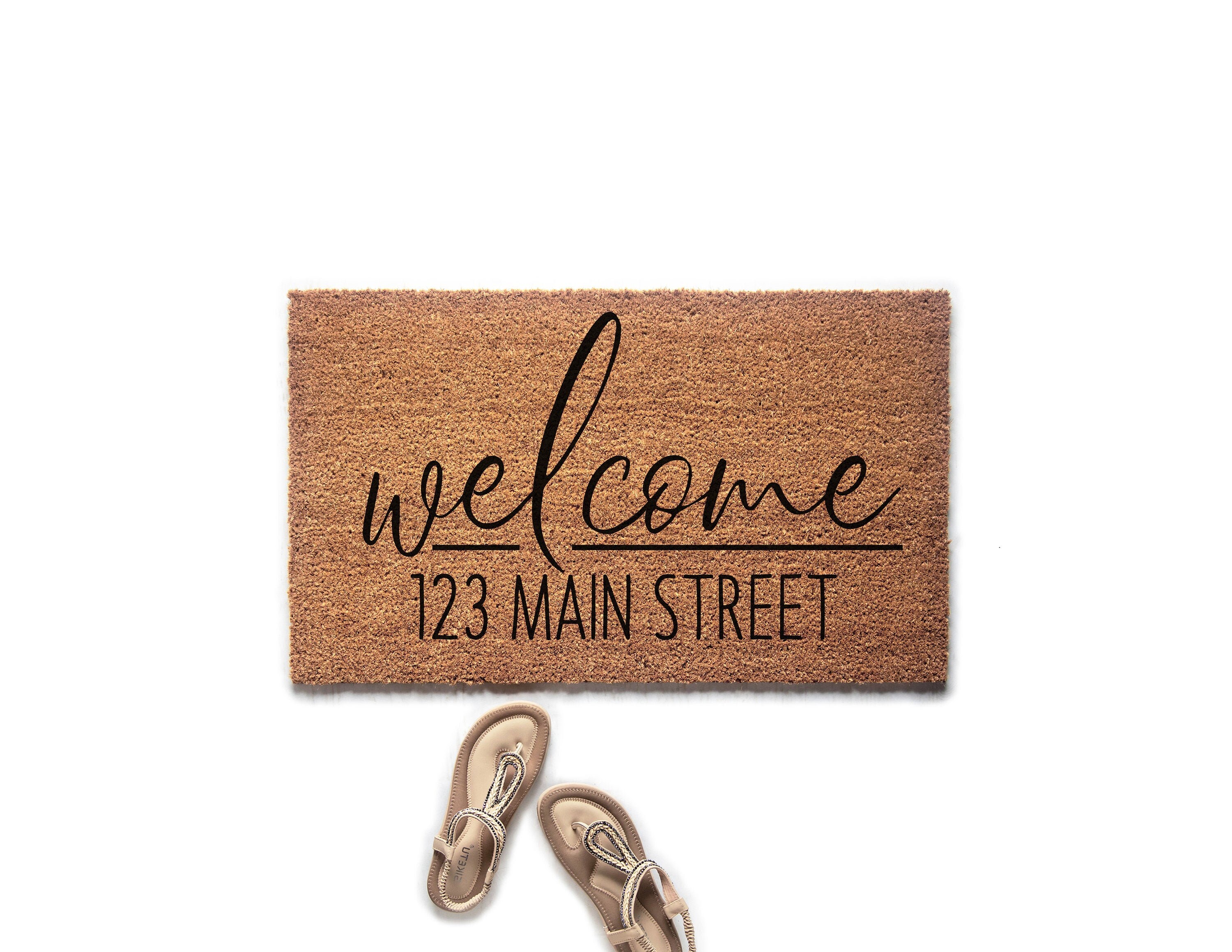 Custom Address Welcome Doormat Welcome Door Mat | Etsy