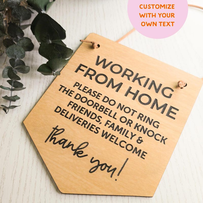 Work From Home Sign - Etsy