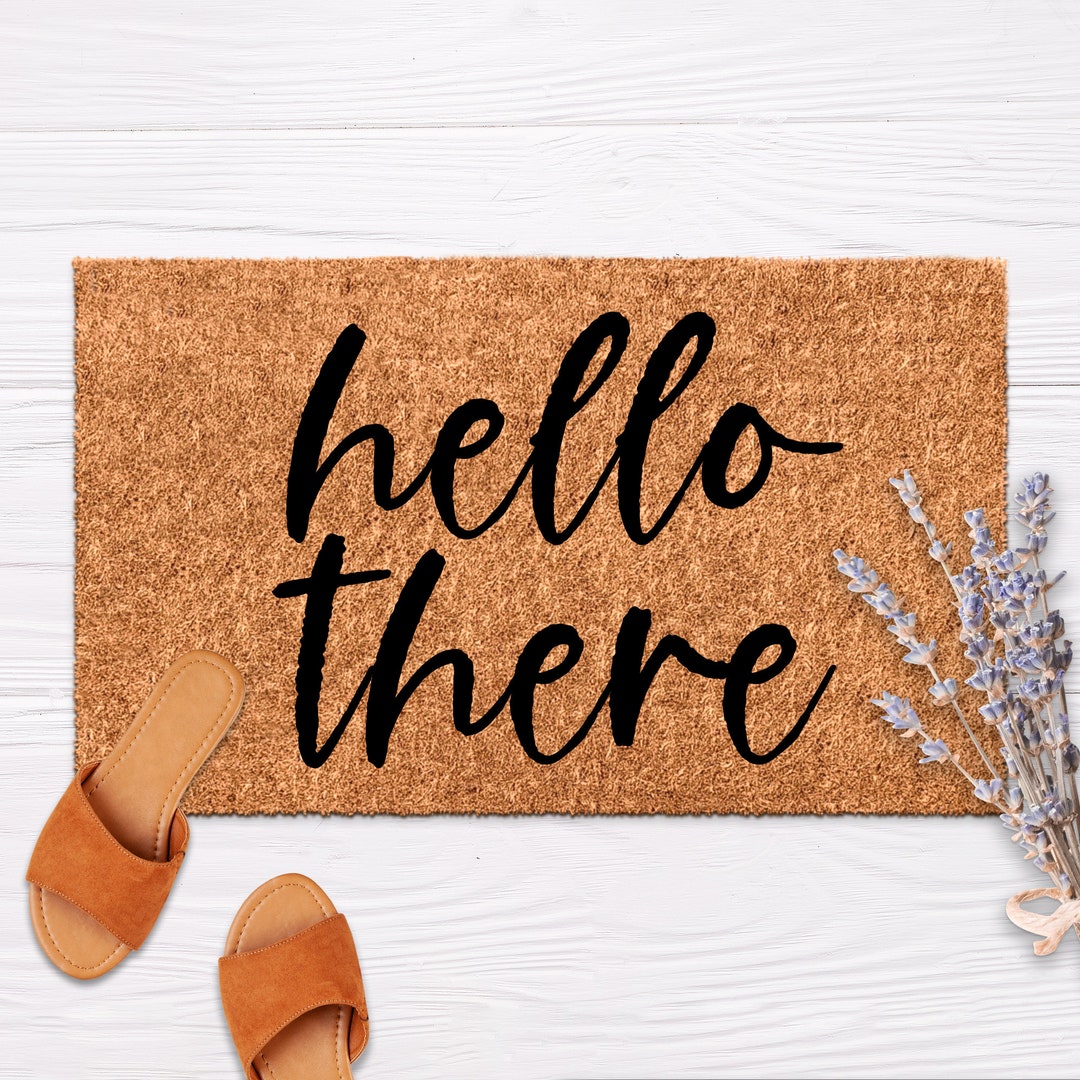 Hello There Doormat Cute Script Cursive Welcome Mat - Etsy