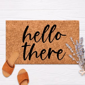 Hello There Doormat Cute Script Cursive Welcome Mat - Etsy