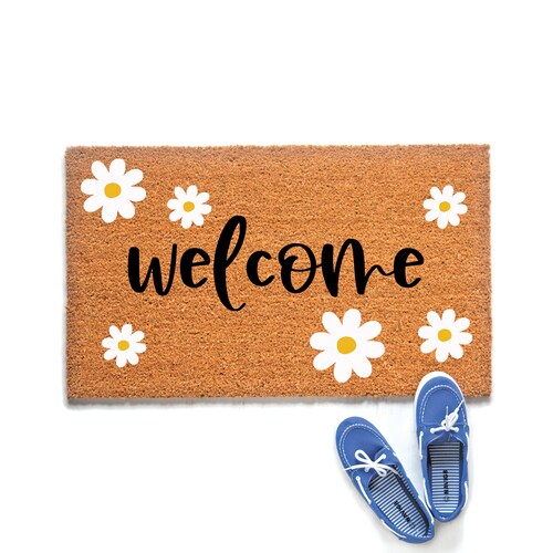 Daisy Doormat Flower Doormat Floral Door Mat Spring Welcome - Etsy