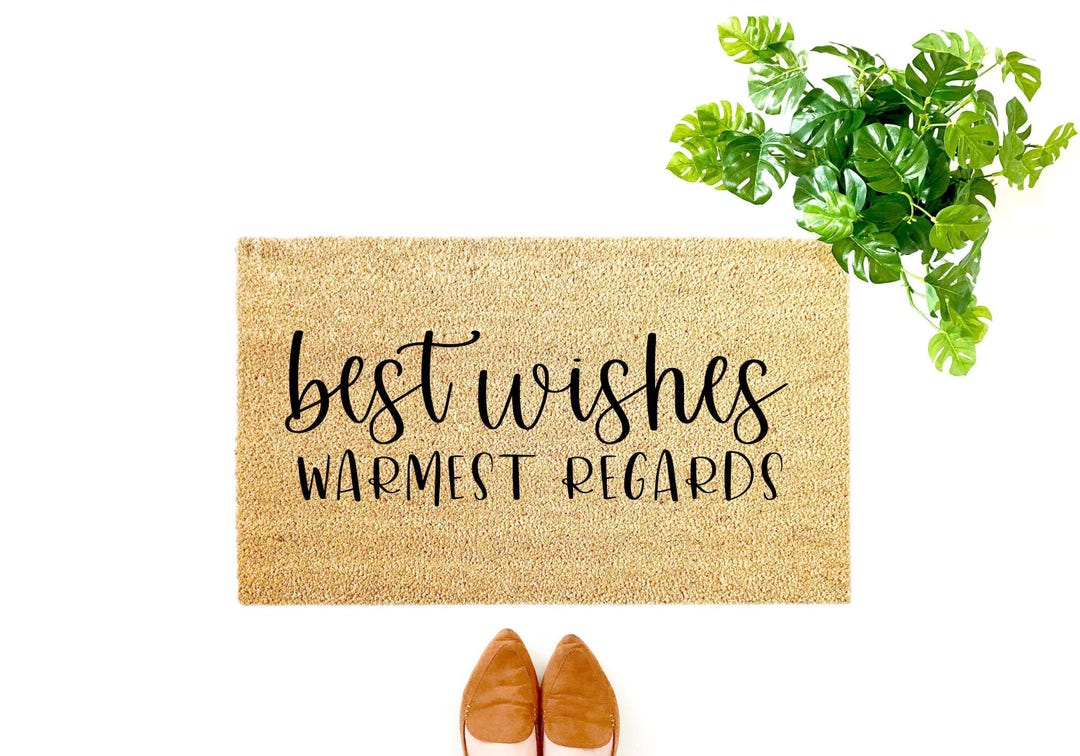 Best Wishes Warmest Regards Funny Doormat, Rose Apothecary Sarcastic ...