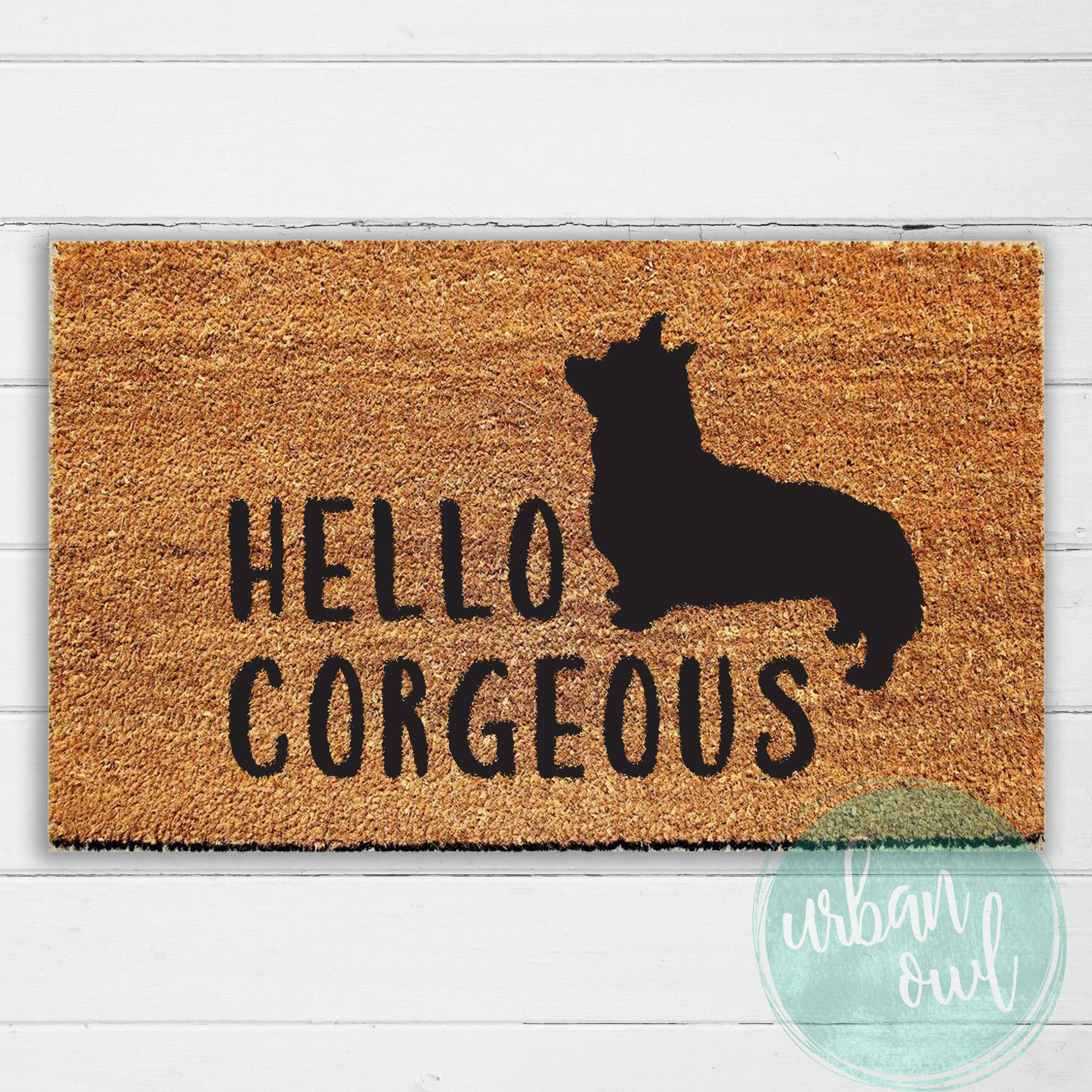 Hello Corgeous Doormat Funny Corgi Welcome Mat Unique Gift | Etsy