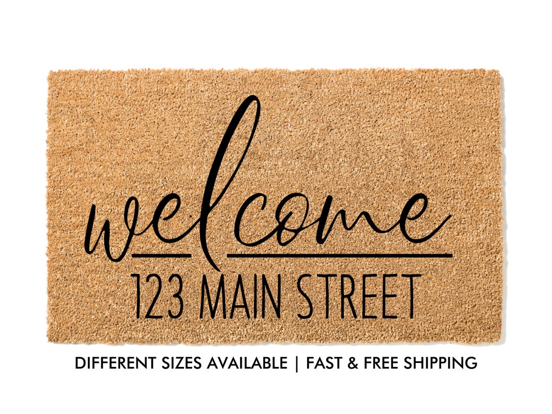 Custom Address Welcome Doormat Welcome Door Mat Personalized Doormat ...