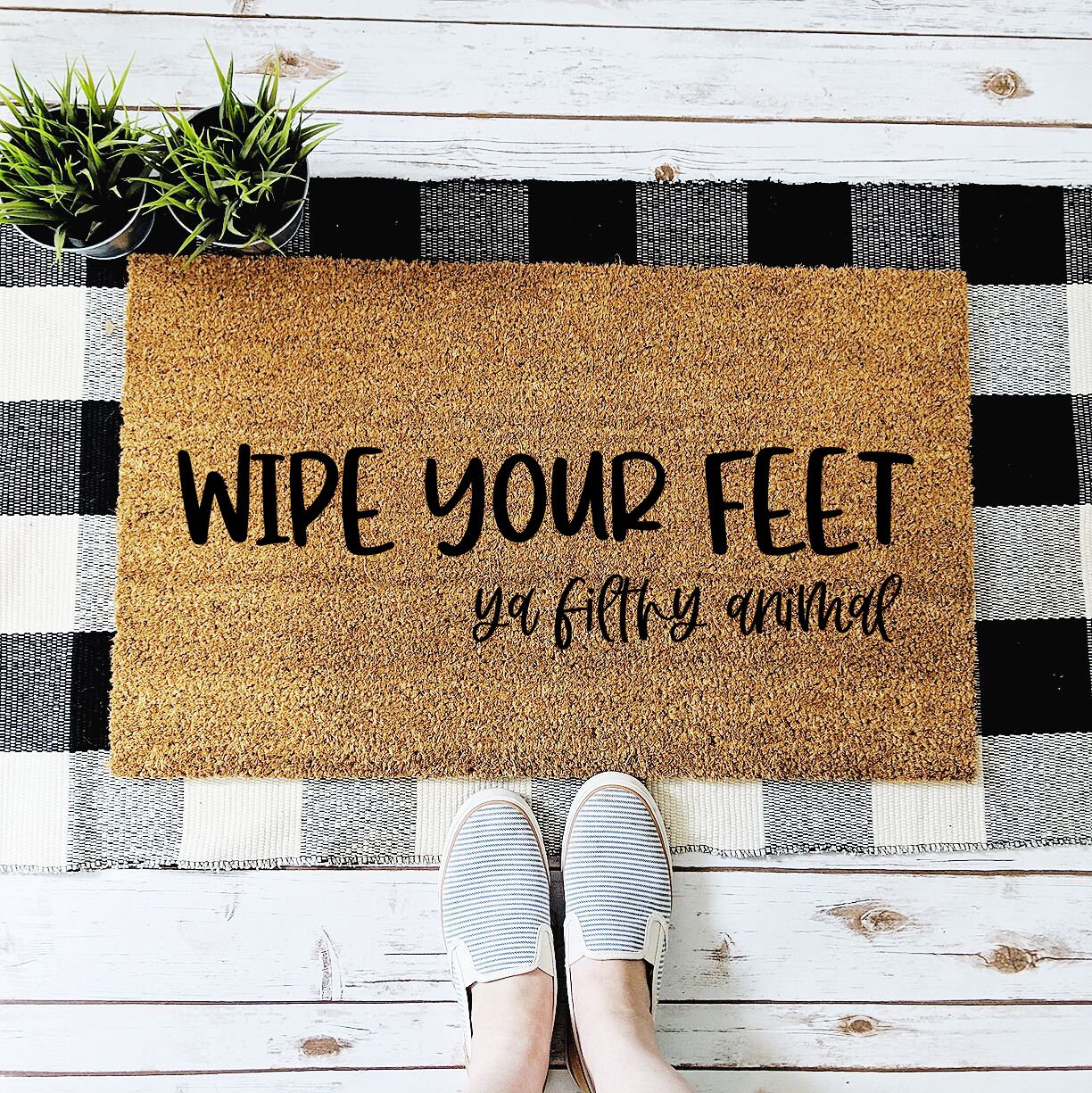 Funny Doormat Wipe Your Feet Ya Filthy Animal Welcome Mat | Etsy