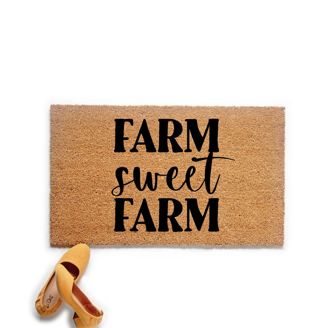 Farm Sweet Farm Farmhouse Doormat, Farmhouse Welcome Mat, Farmhouse ...