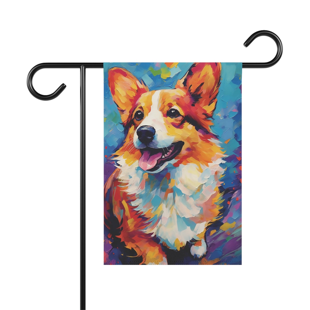 Pembroke Welsh Corgi Yard Flag, Double Sided Garden Flag, Garden ...