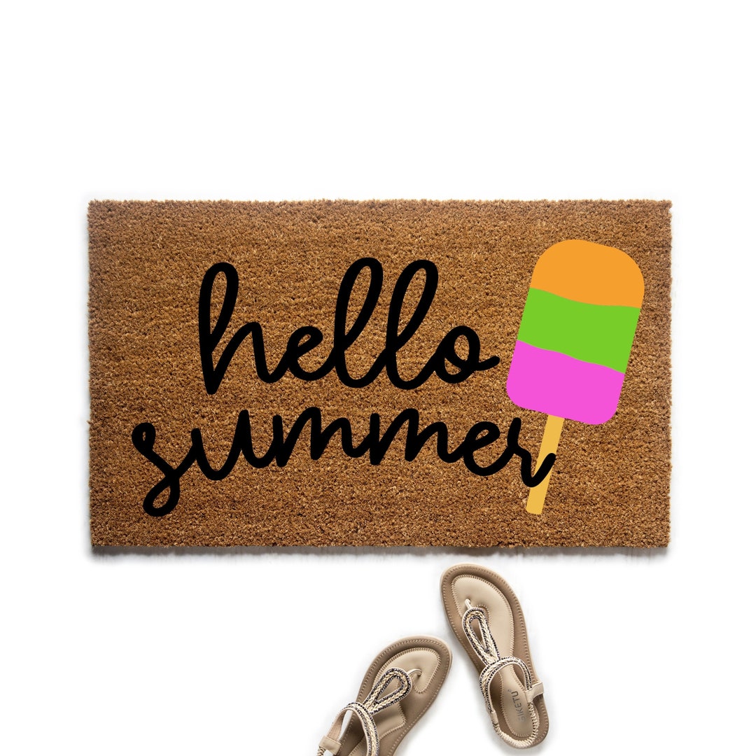 Hello Summer Popsicle Doormat, Summer Welcome Mat, Housewarming Gift ...
