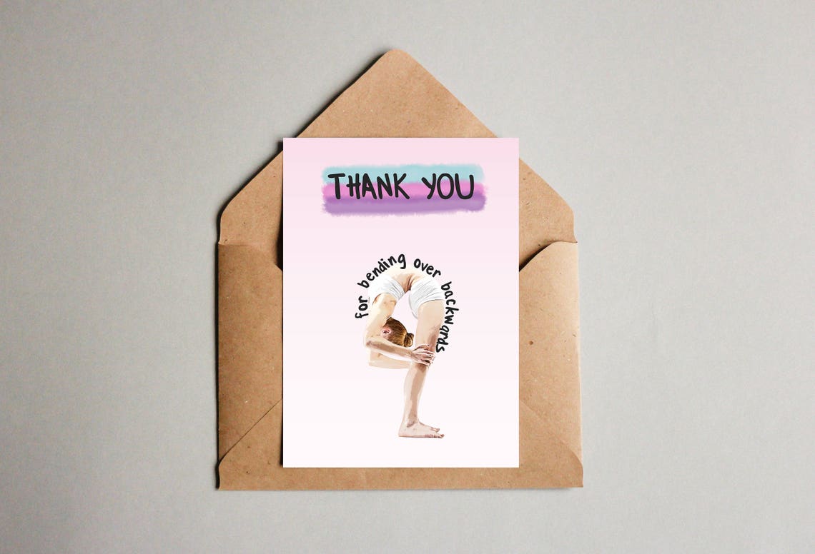 Yoga Teacher Thank You Card. Appreciation Card. Printable 5x7 Card ...