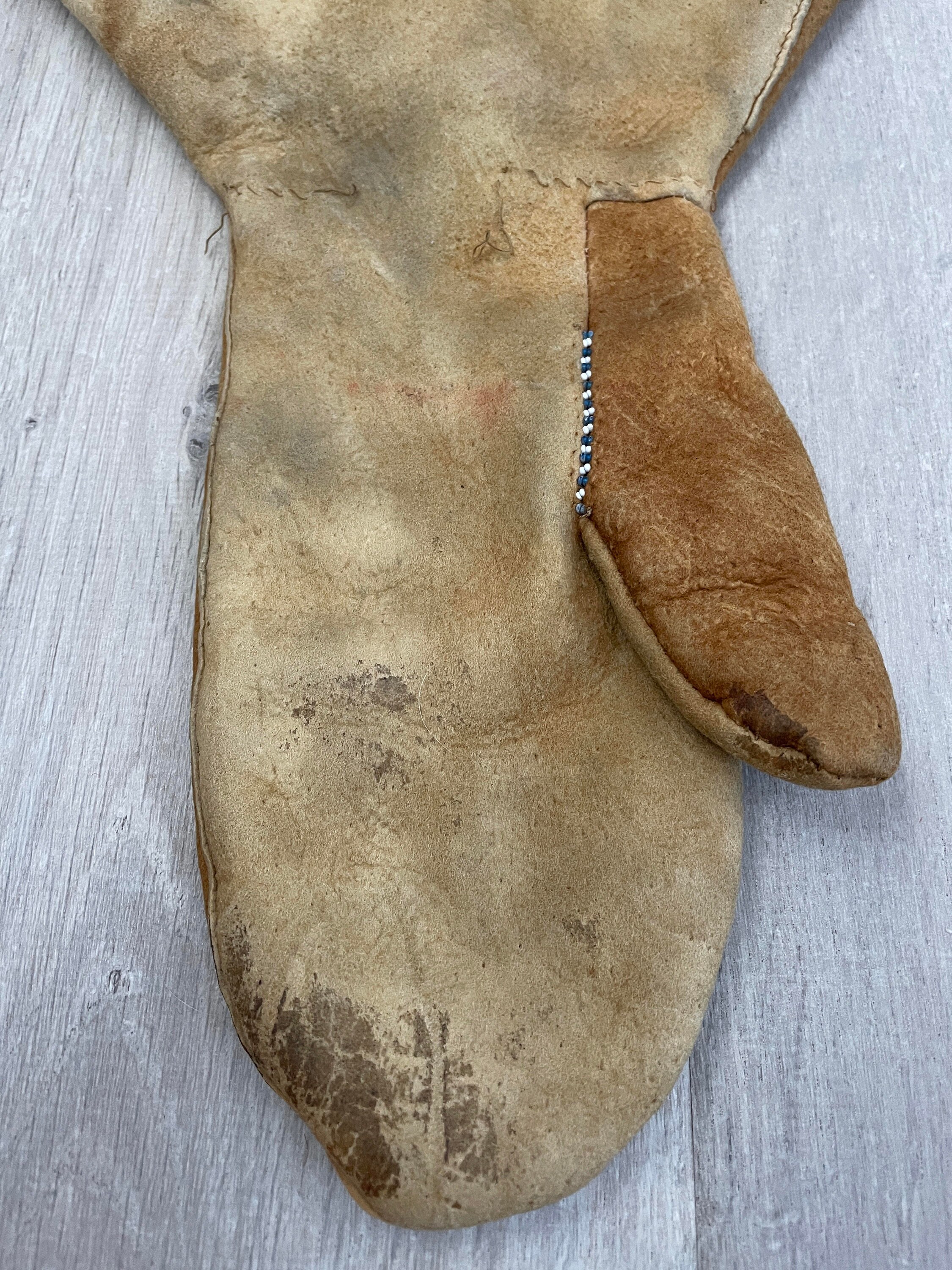 Native American Beaded Leather Mittens - Etsy