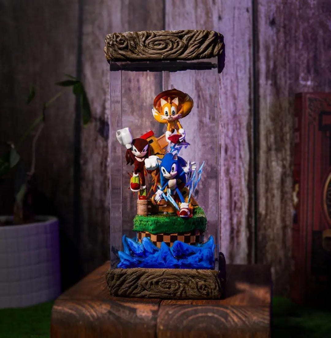 Team Sonic Resin Lamp, LED Character Night Light, Gaming Room Decor ...
