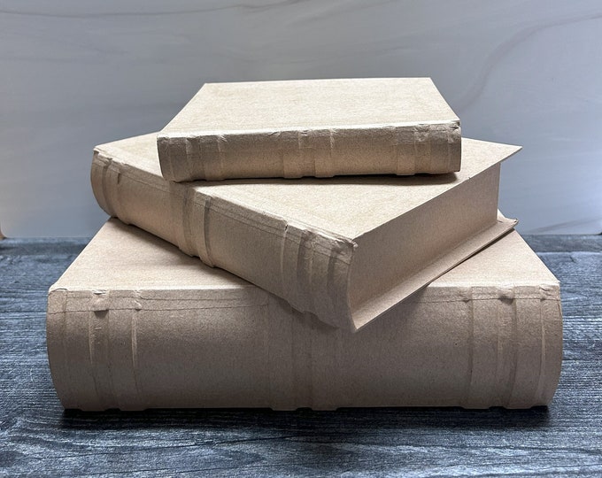 Paper Mache Book Box Set (set of 3) - Paper Mache Book - Paper Mache ...