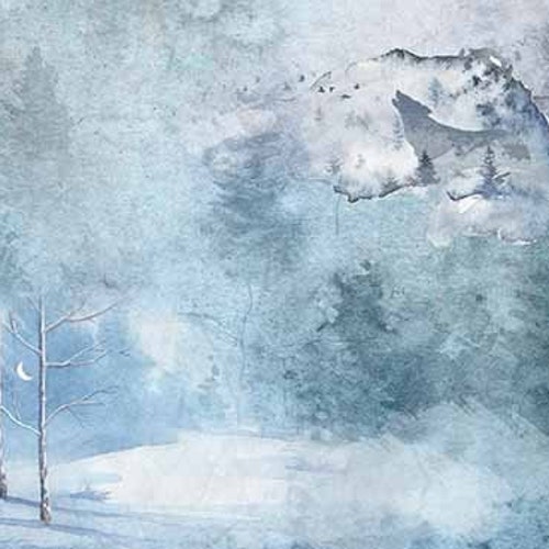 ITD Collection Forest Collage Night Forest Wolf Rice Paper - Etsy