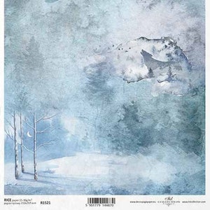 ITD Collection Forest Collage, Night Forest, Wolf Rice Paper - Winter ...