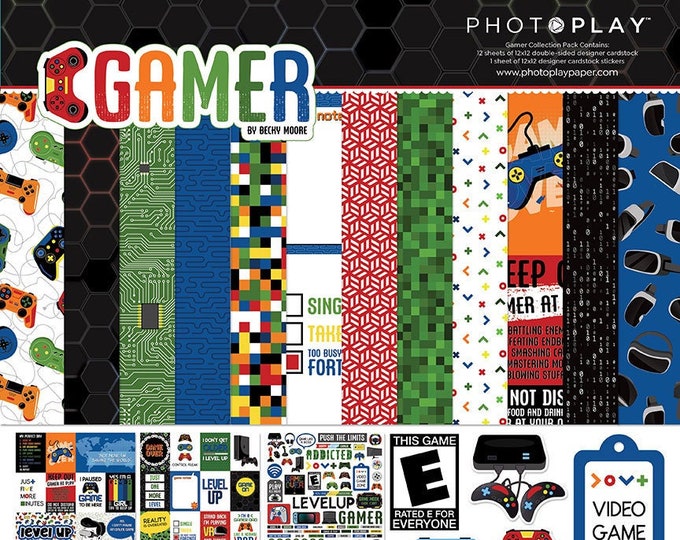 Photoplay 12x12 Gamer Collection Pack - Gamer Paper - 12x12 Cardstock ...