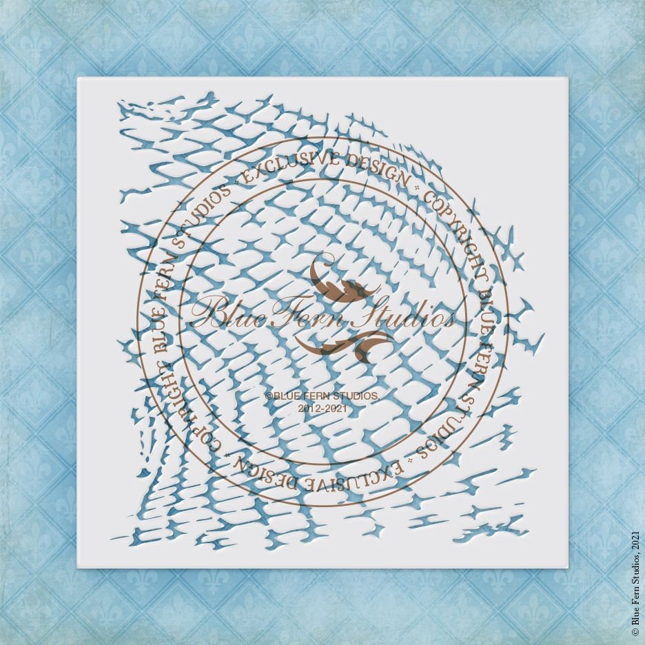 Netted Stencil - Blue Fern Studios - Mixed Media Stencil - Seaside ...