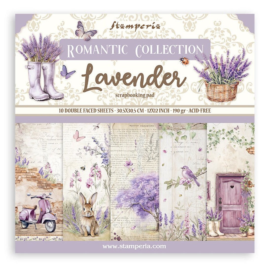 Stamperia 12x12 Lavender Cardstock - Double Sided Paper - 12x12 ...