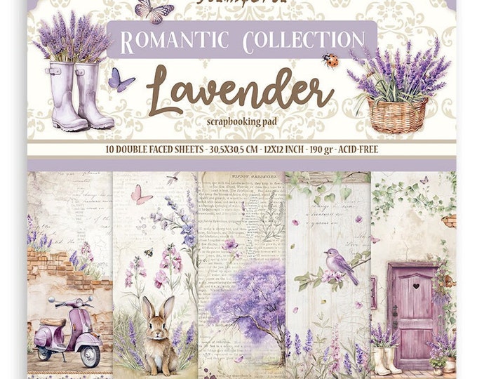 Stamperia 12x12 Lavender Cardstock - Double Sided Paper - 12x12 ...