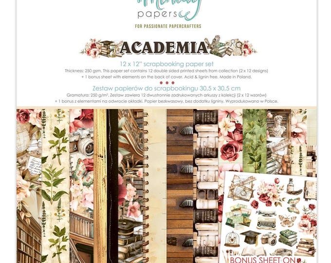 Mintay 12x12 Academia Paper Pack - Double Sided Paper - 12x12 Paper ...