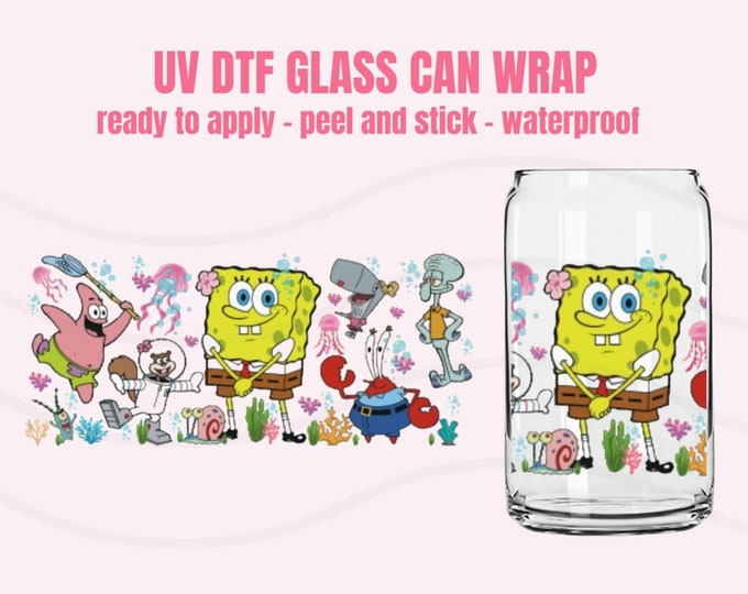 Spongebob Squarepants Spongebob Cup Wrap Spongebob and Friends UV DTF ...