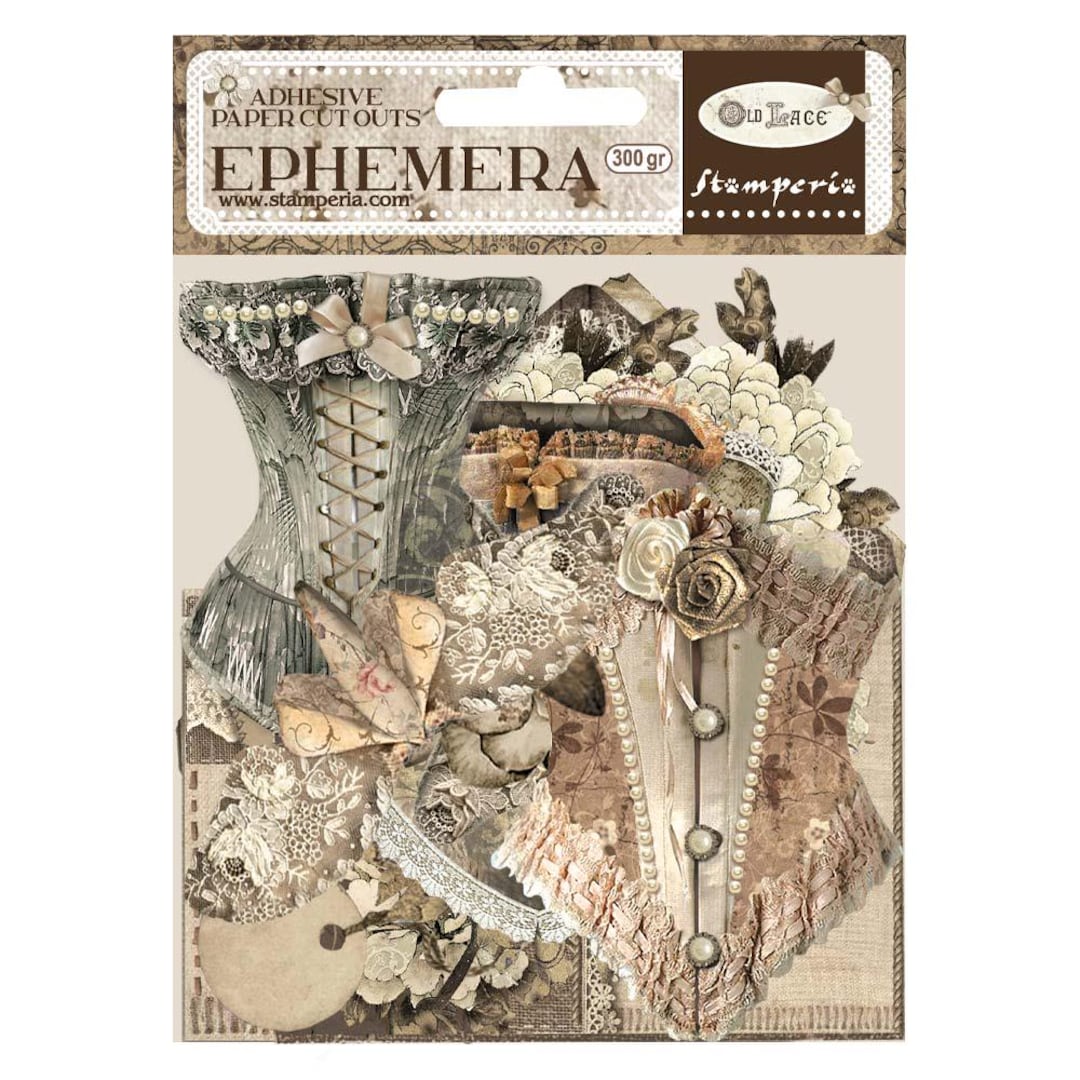 Stamperia Old Lace Ephemera - Ephemera Assortment - Adhesive Ephemera ...