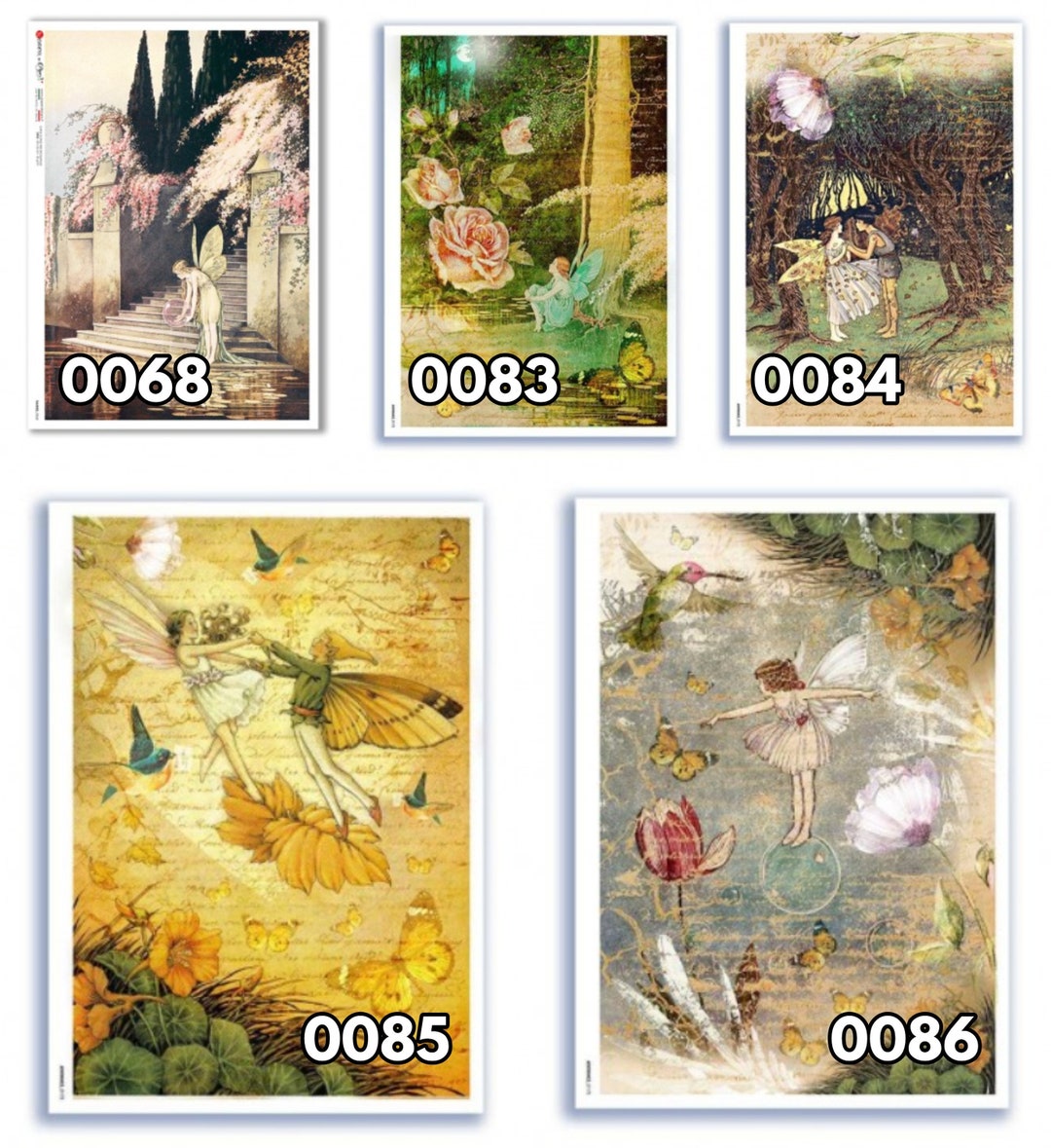 Paper Designs A4 Fairies Rice Paper - Fairies - Fairy Rice Paper ...