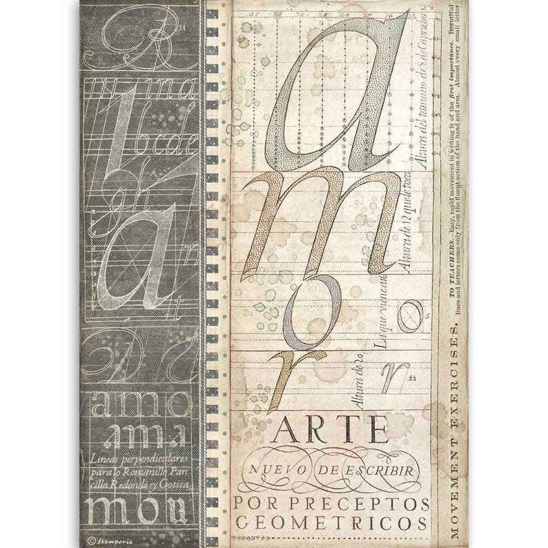 Stamperia CLEARANCE Calligraphy Collection A4 Rice Paper - Decoupage ...