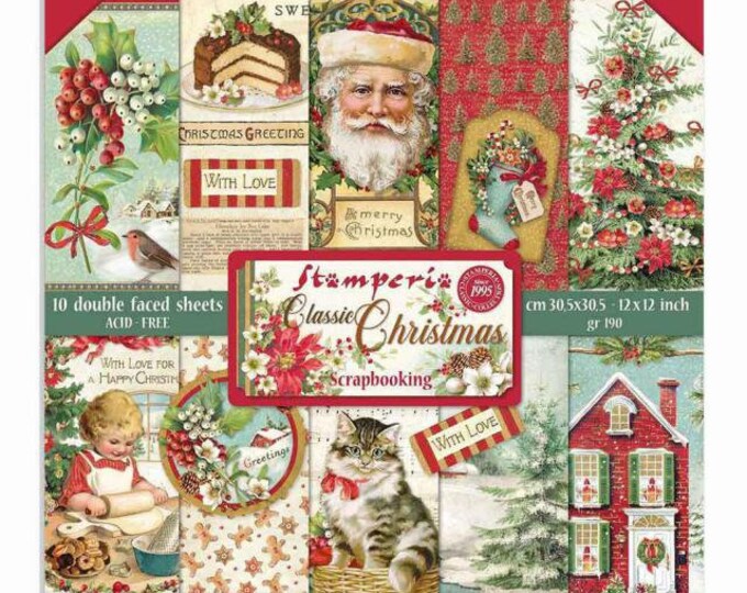 Stamperia 12x12 CLASSIC Christmas Cardstock Classic Christmas Double ...
