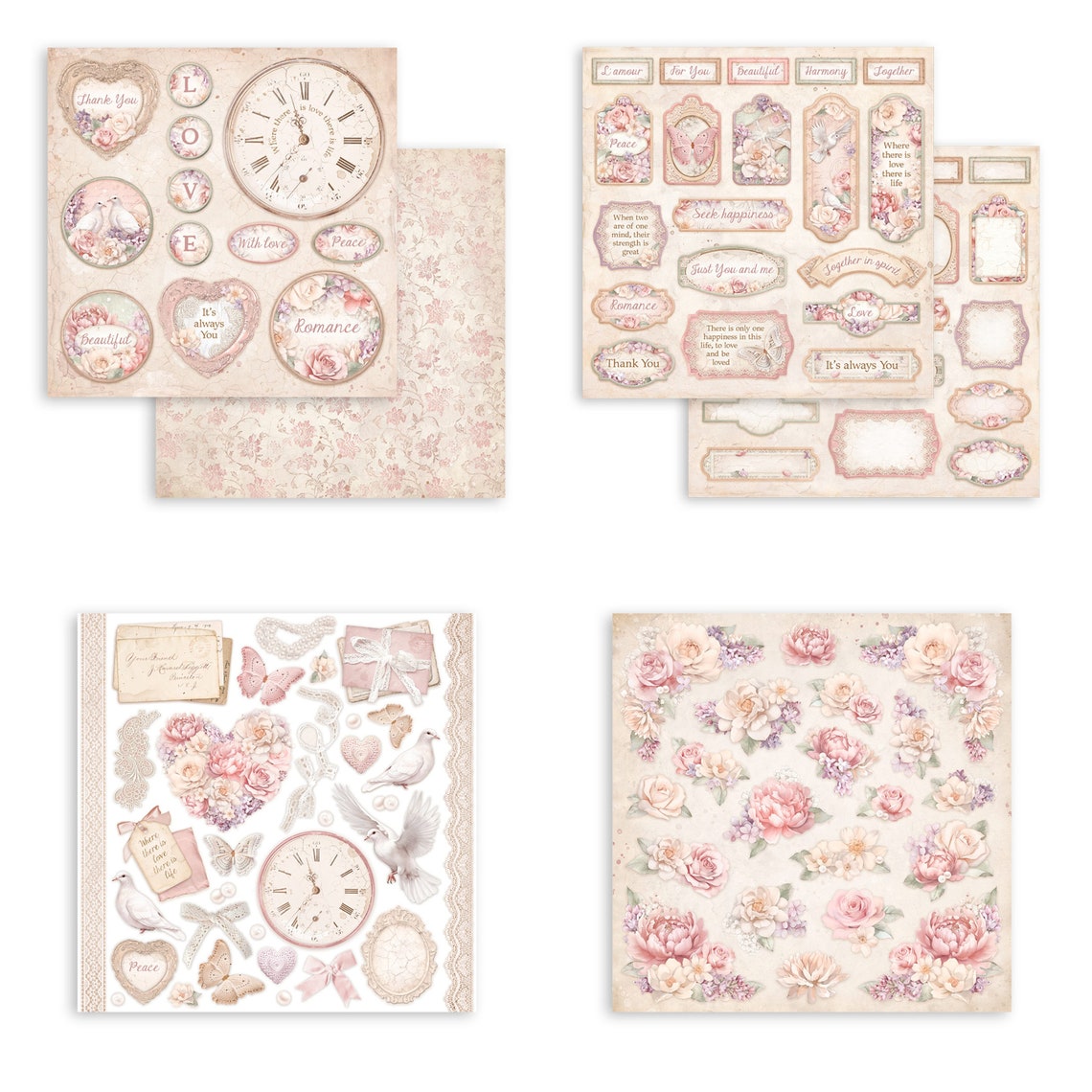 Stamperia 12x12 Romance Forever Cardstock - Double Sided Paper - 12x12 ...