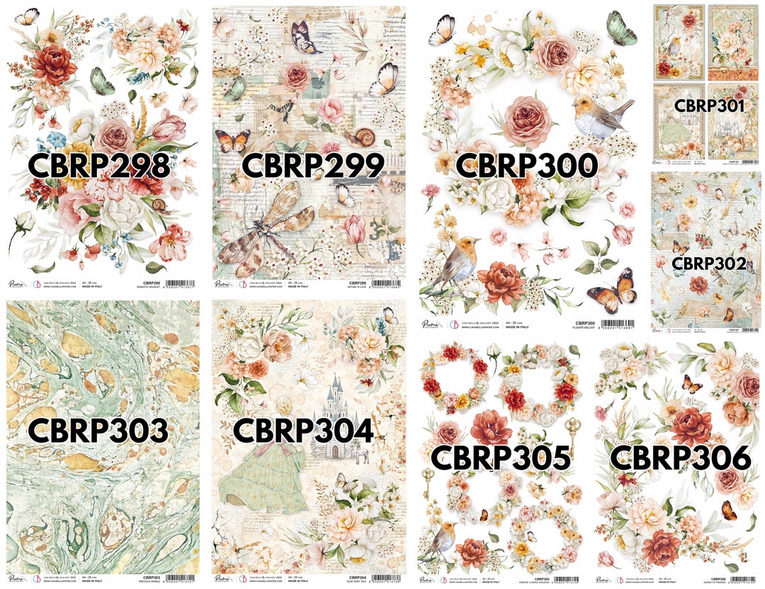 Ciao Bella Reign of Grace A4 Rice Paper -decoupage Rice Paper - Garden ...