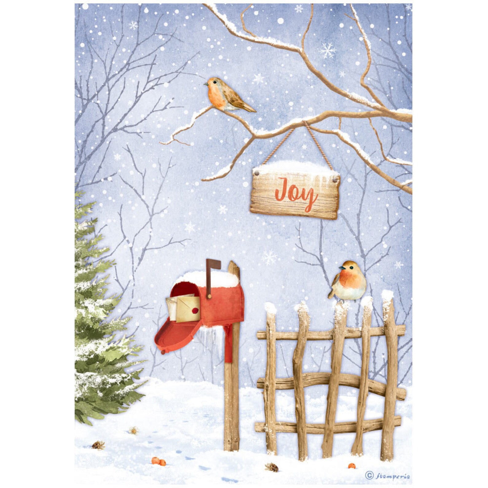 Stamperia A4 Winter Valley Rice Paper - Decoupage Rice Paper - Holiday ...