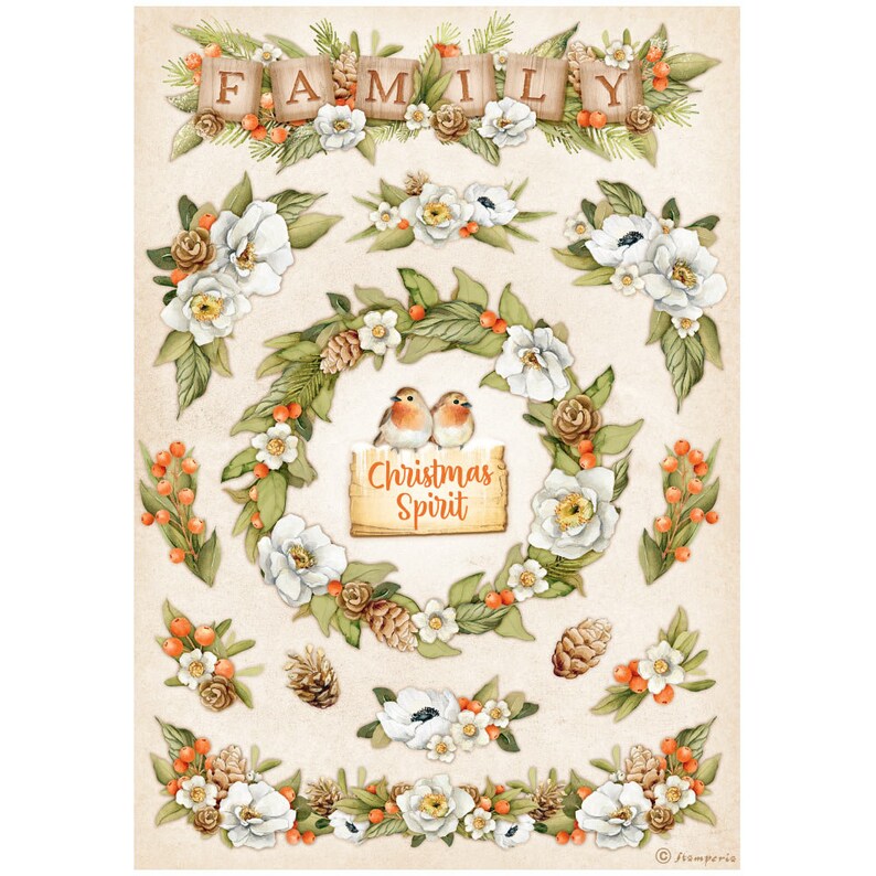 Stamperia A4 Winter Valley Rice Paper - Decoupage Rice Paper - Holiday ...