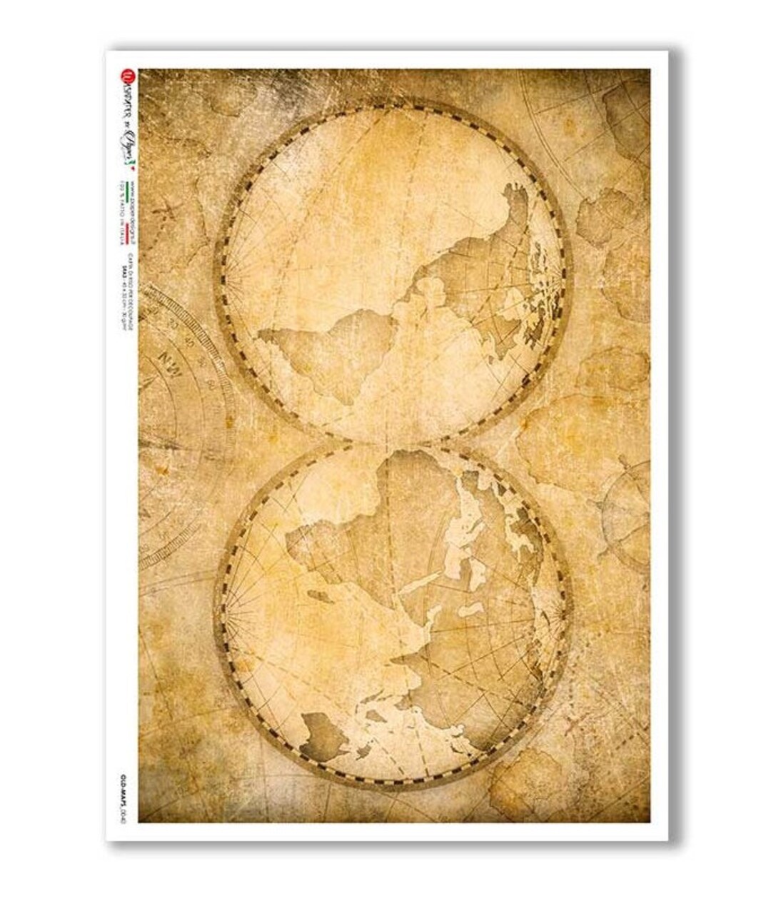 Paper Designs Rice Paper - Old Maps Rice Paper - Map Rice Paper ...