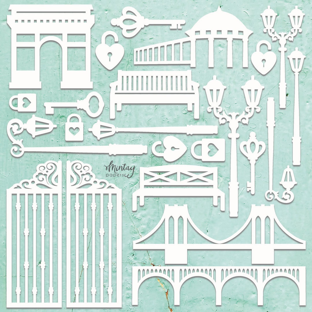 City Set Chipboard Chipboard Sheet Mintay Chippies Mintay Papers Bridge ...