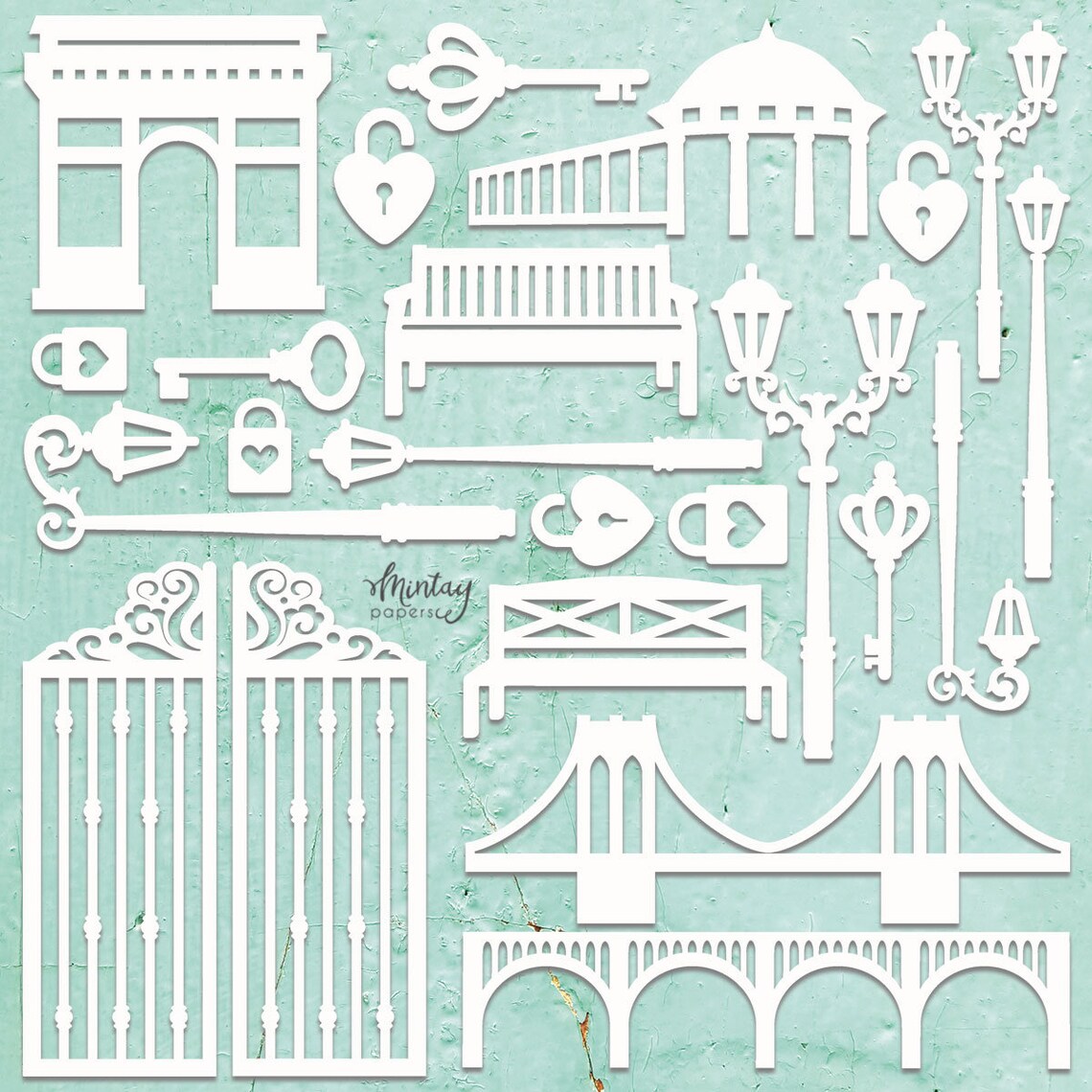 City Set Chipboard Chipboard Sheet Mintay Chippies - Etsy
